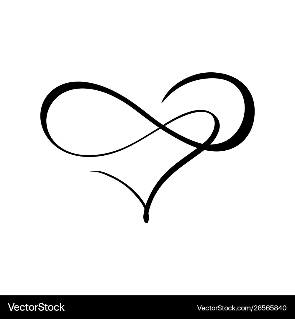 Black Heart with Infinity Symbol Royalty Free Vector Image