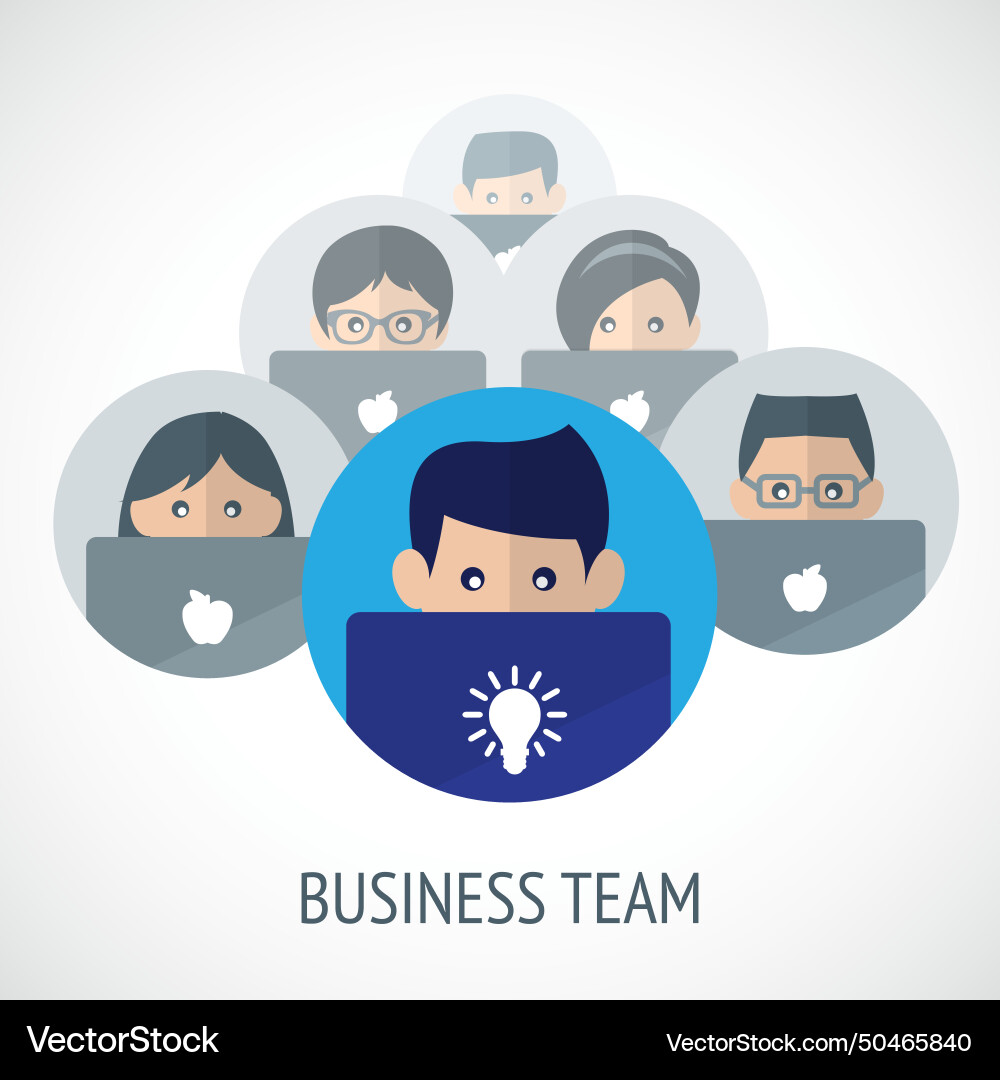 Business team emblem Royalty Free Vector Image
