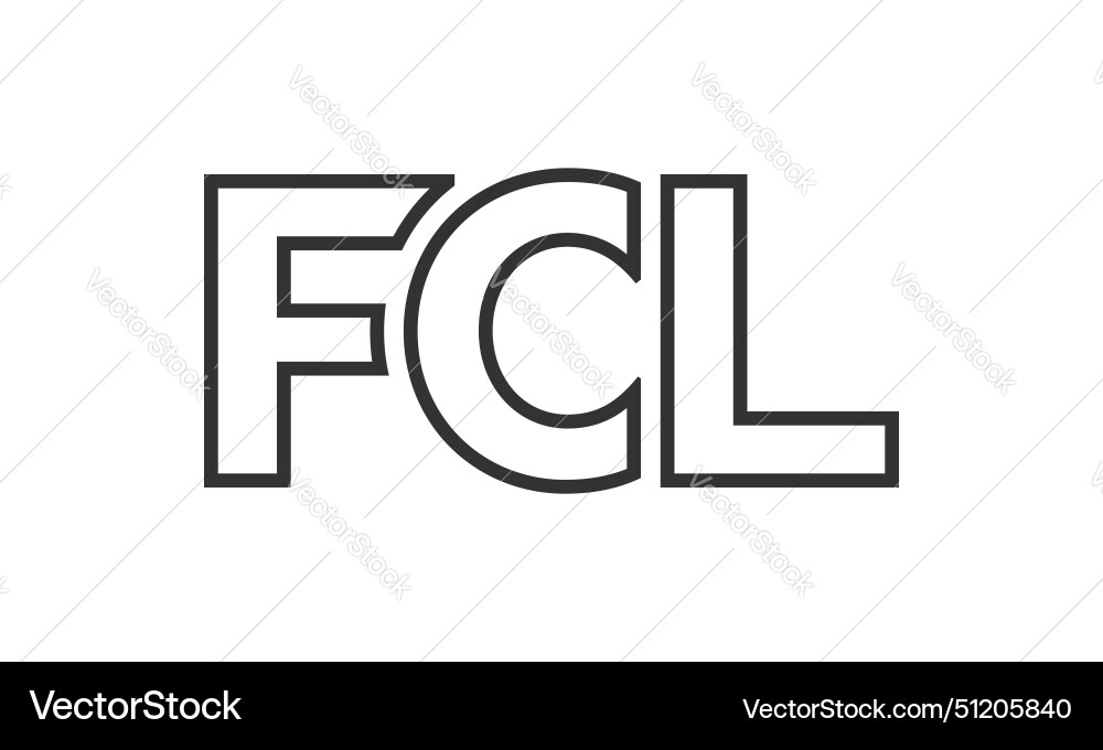 Fcl logo design template with strong and modern Vector Image