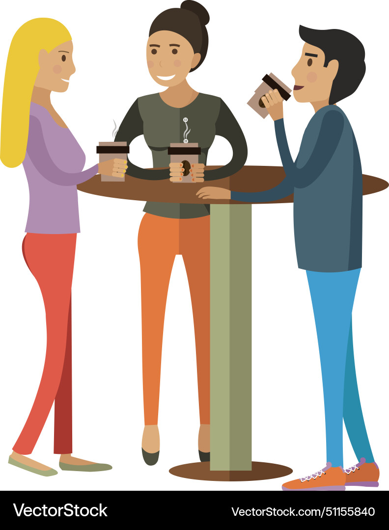 Friends spending time at coffee room icon Vector Image