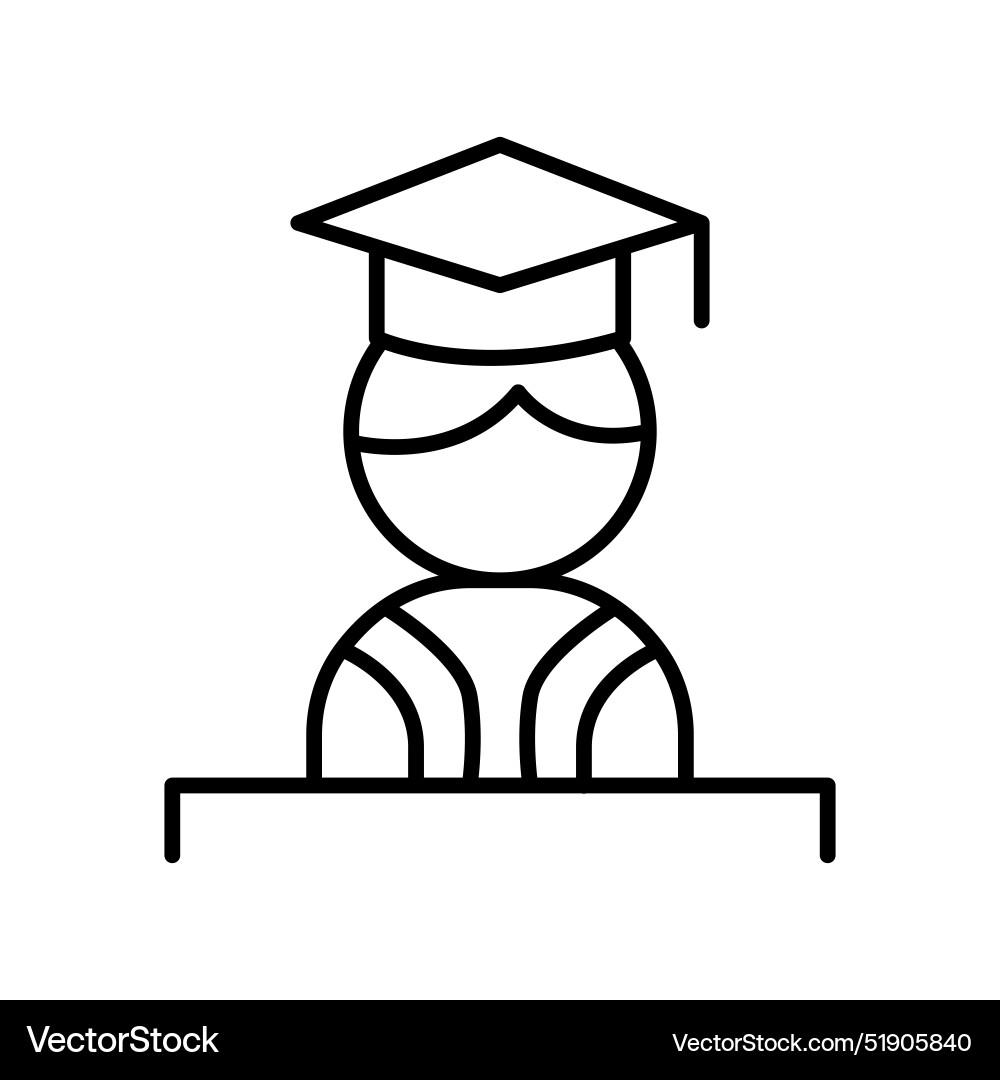 Graduation icon in thin line style graphic design Vector Image