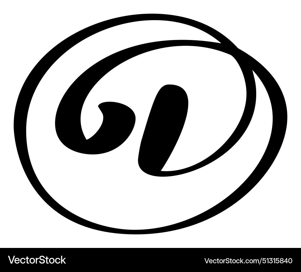 Kalligraphie Hand gezeichnet Buchstaben d Skript Vektorbild