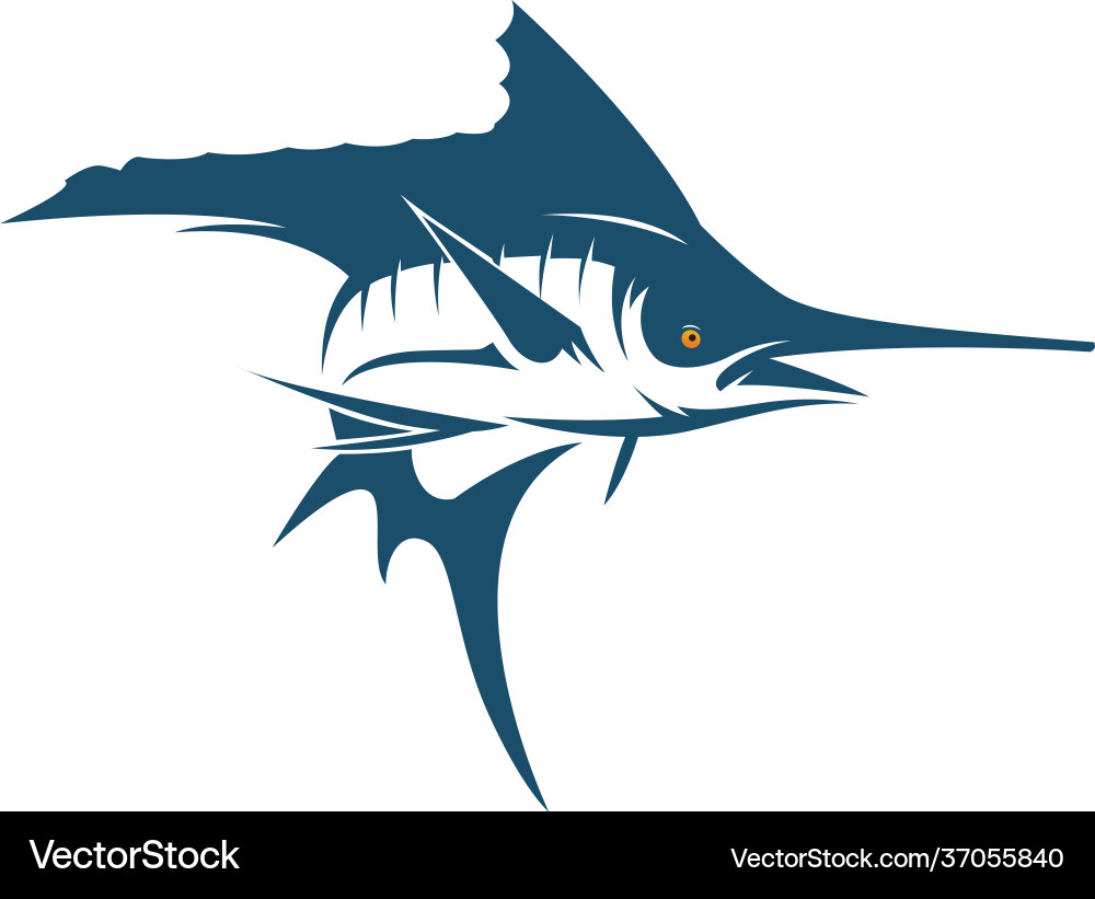 Marlin fishing template Royalty Free Vector Image