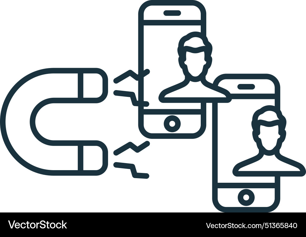 Mobile user acquisition icon monochrome simple Vector Image