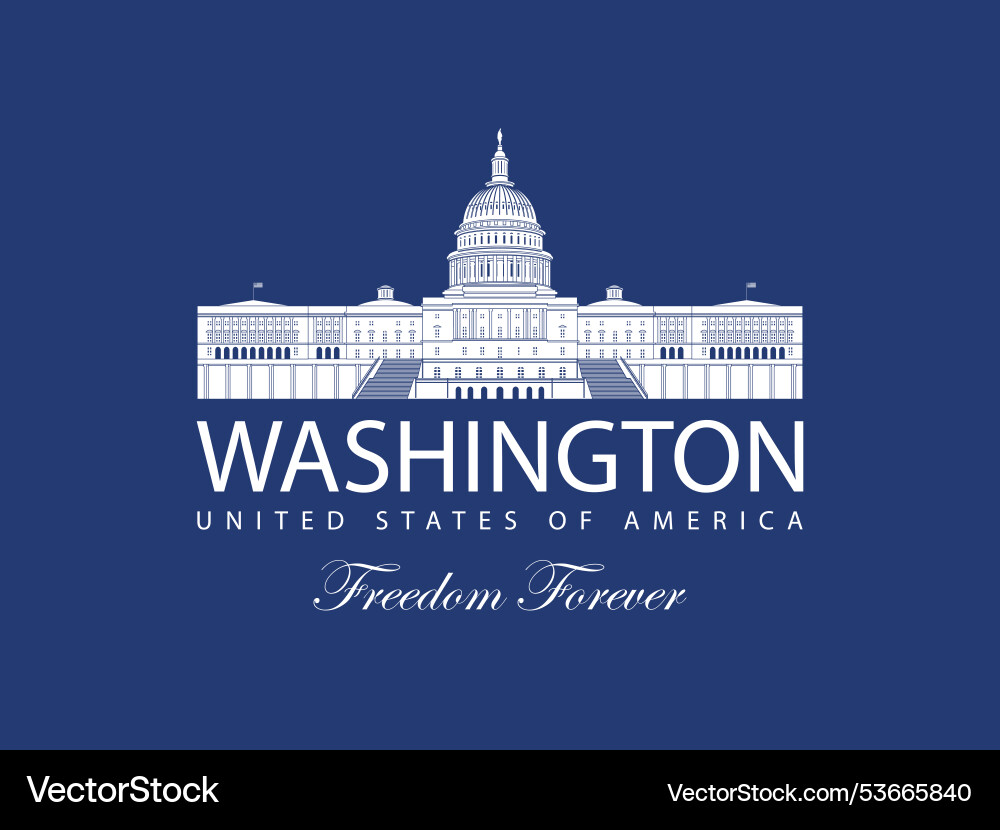 Us capitol building in washington dc Royalty Free Vector
