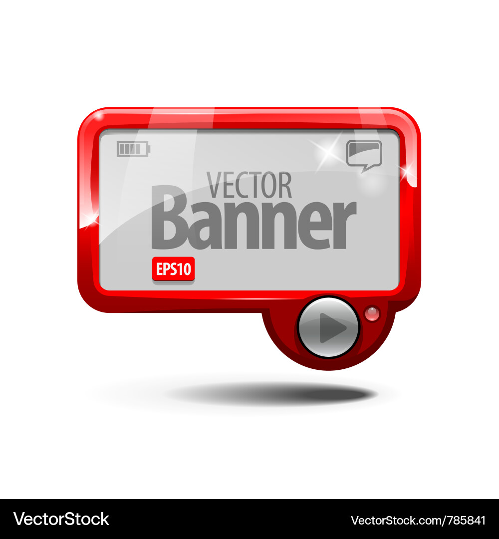 Abstract red shiny glass banner Royalty Free Vector Image