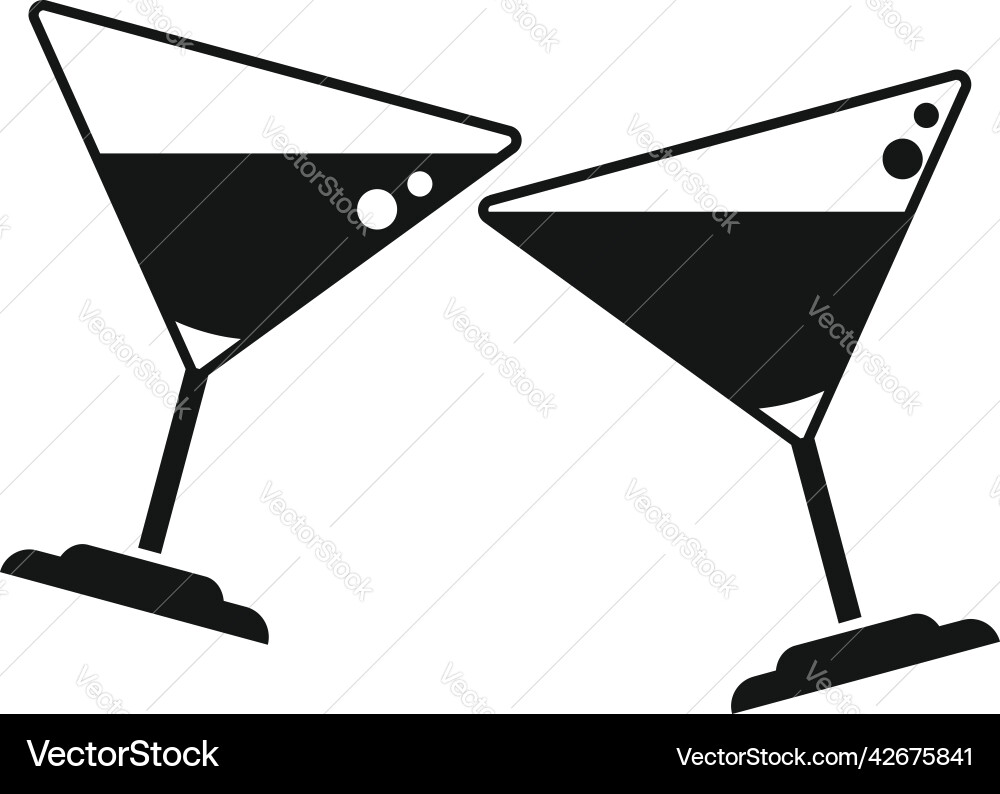 Beach cocktail cheers icon simple toast Royalty Free Vector