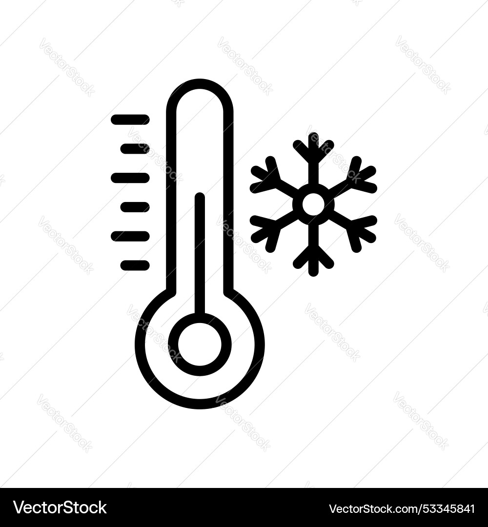 Cold line icon isolated on white background Vector Image