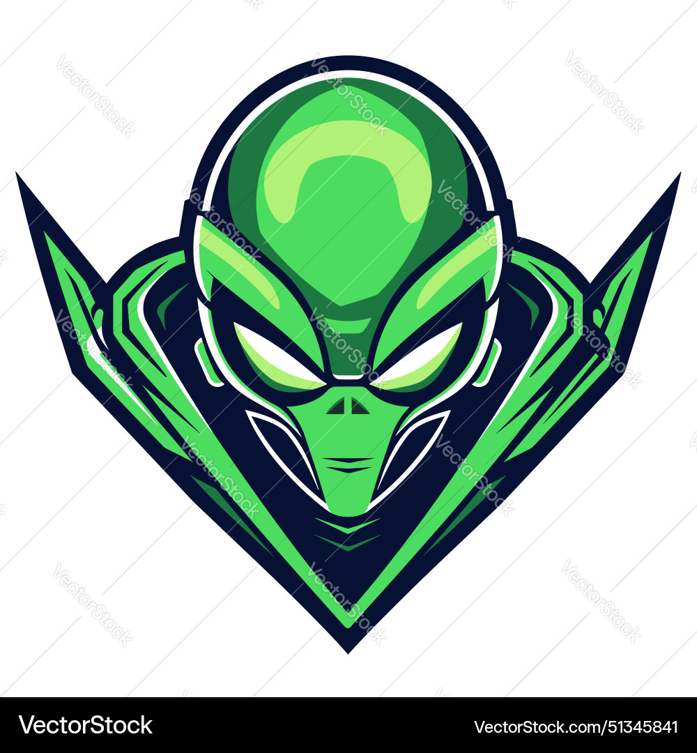 Esport logo alien icon sticker logotype Royalty Free Vector