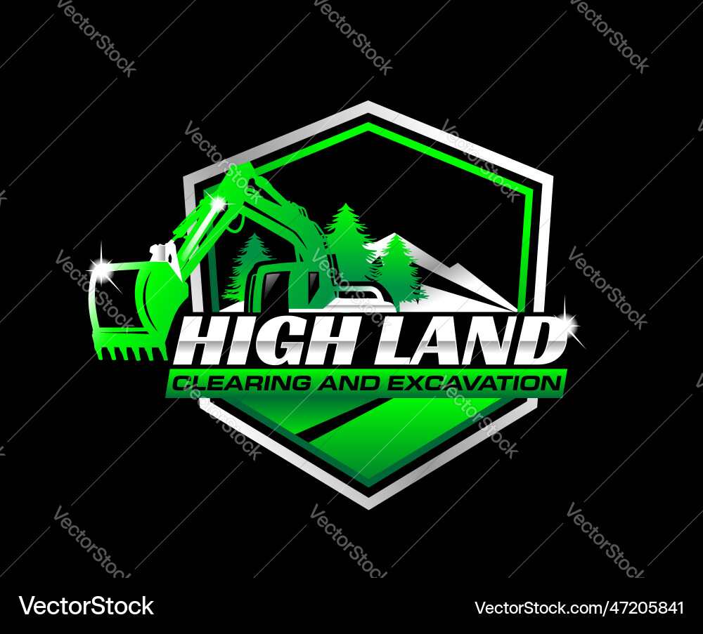 Excavator land moving logo design template Vector Image