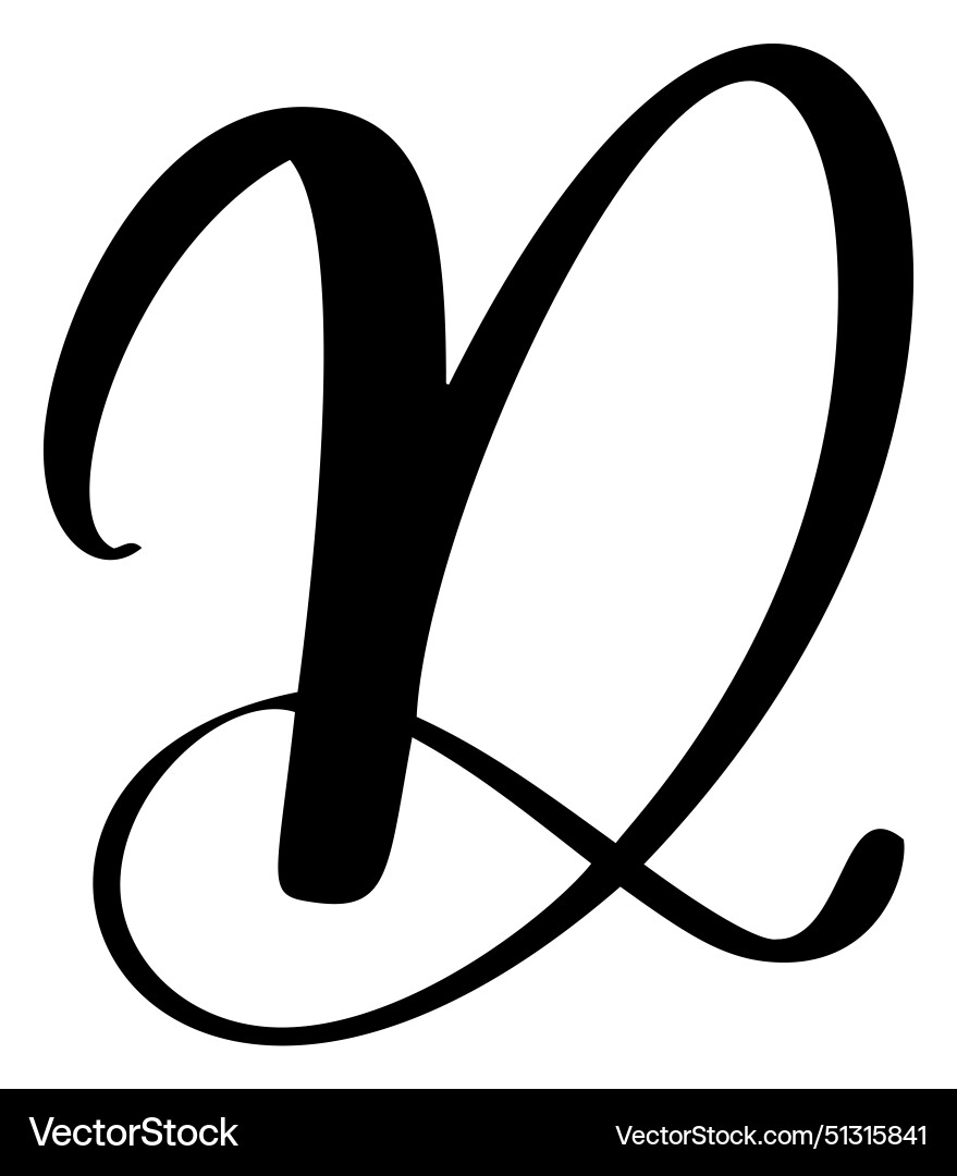 Hand drawn calligraphy letter d script Royalty Free Vector