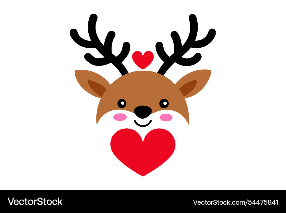 Loveable reindeer face Royalty Free Vector Image