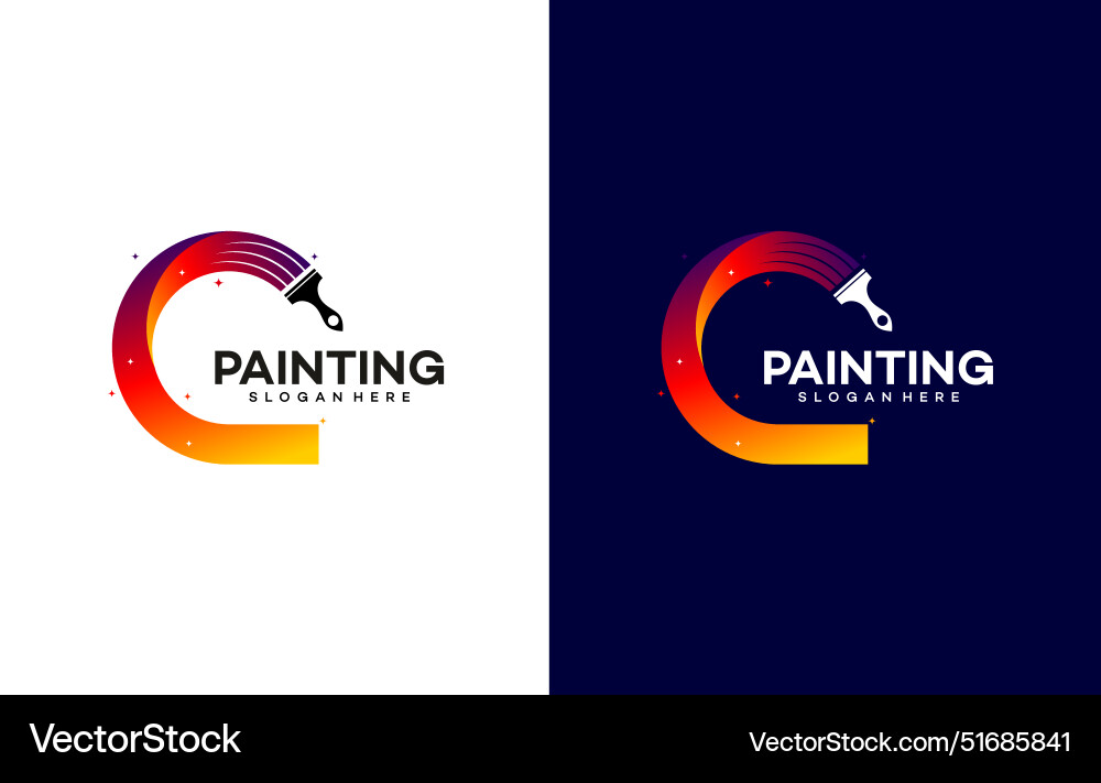 Painting logo symbol design Royalty Free Vector Image