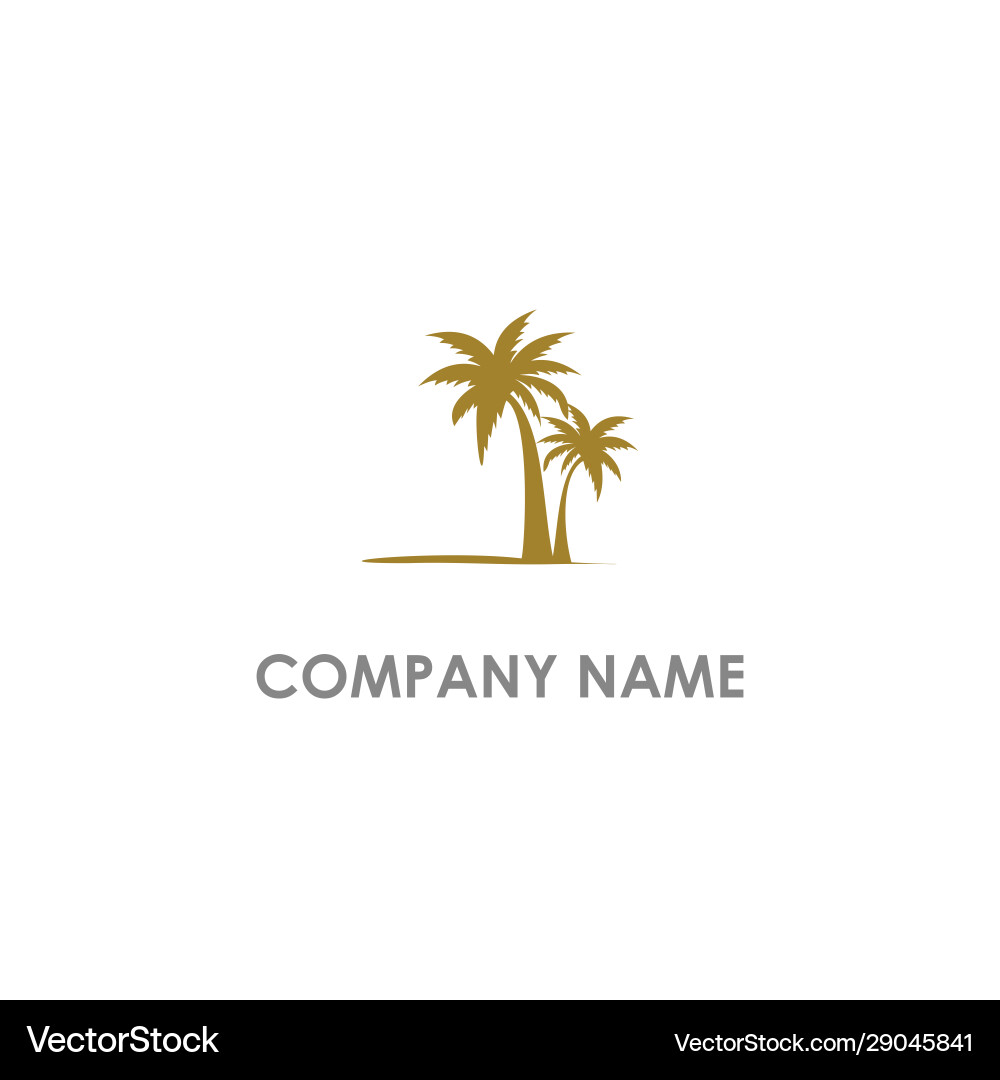 Palm tree beach logo Royalty Free Vector Image