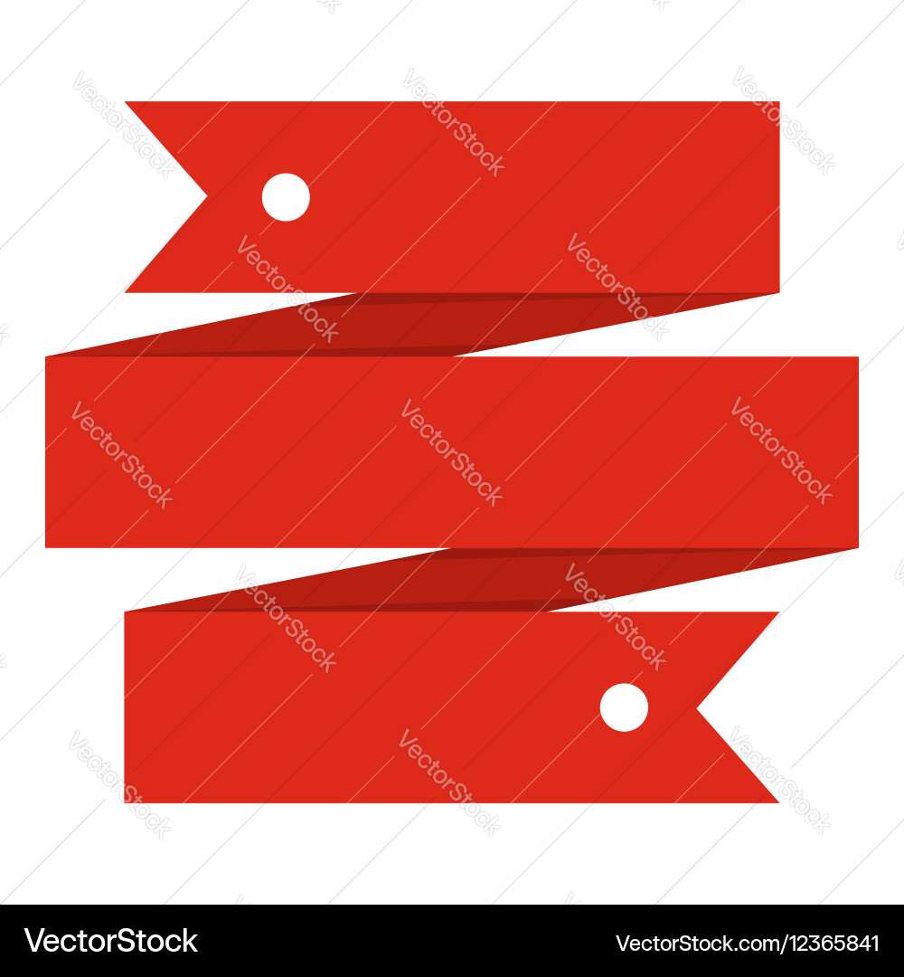 Red ribbon banner icon flat style Royalty Free Vector Image