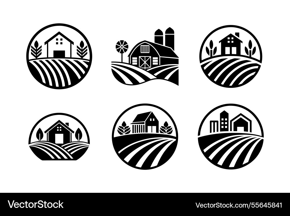 Set of a agro farm icon – Free Vector | VectorStock