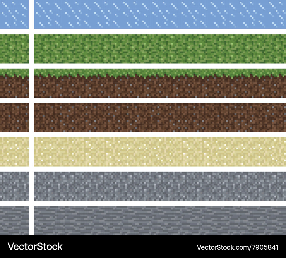 Texture for platformers pixel art - mud Royalty Free Vector