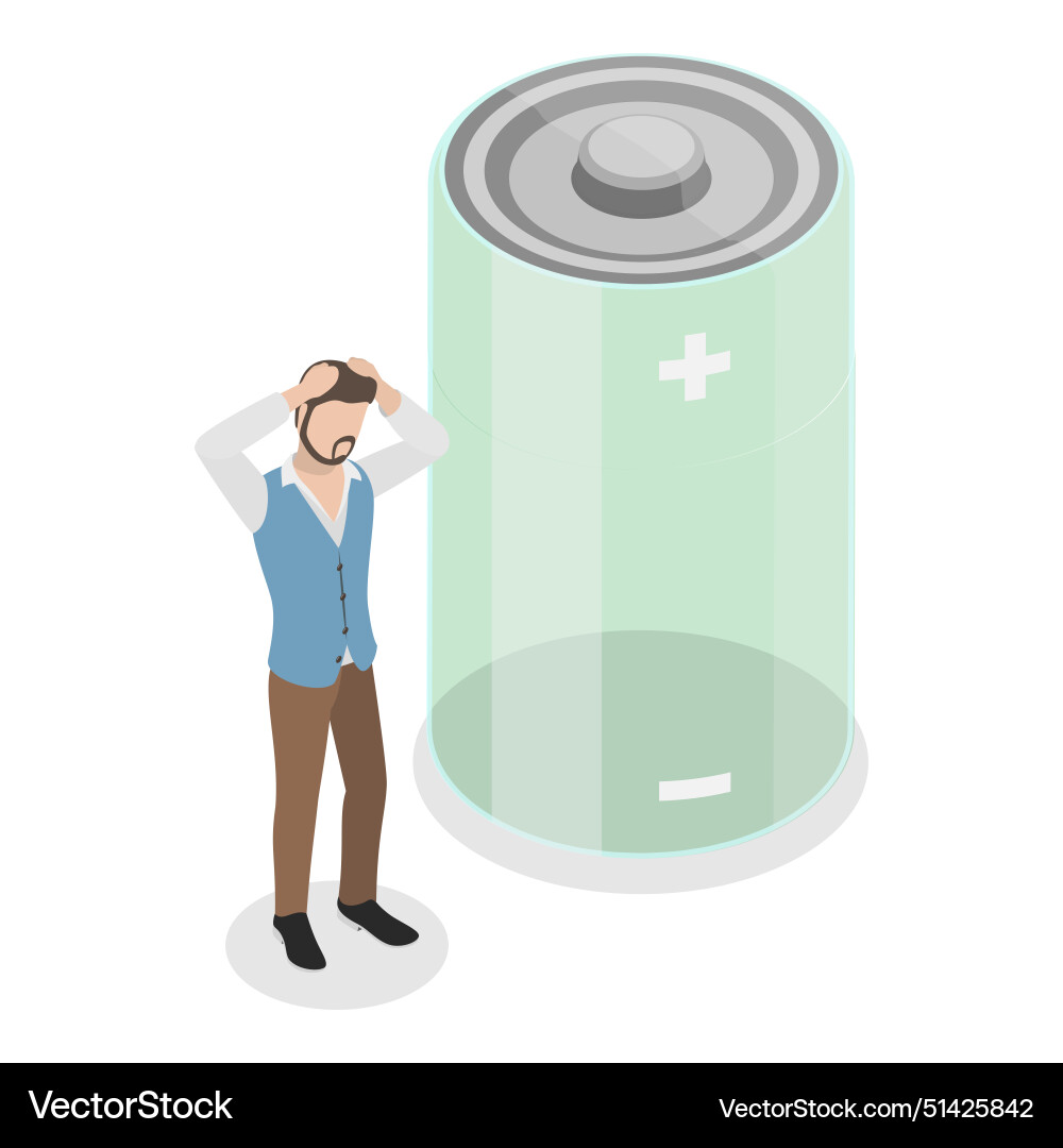 3d isometric flat of energetic Royalty Free Vector Image