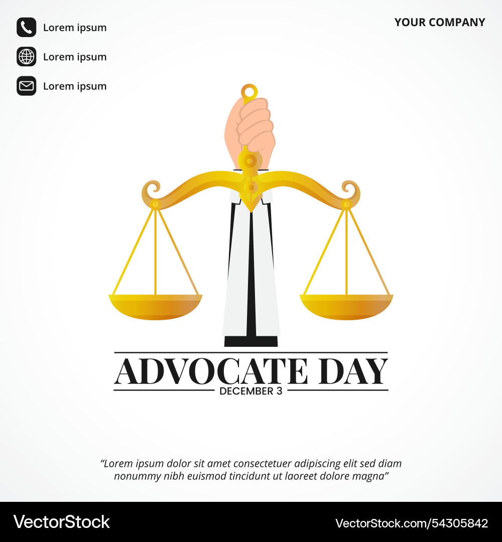 Advocate day with an hand holding a scale Vector Image