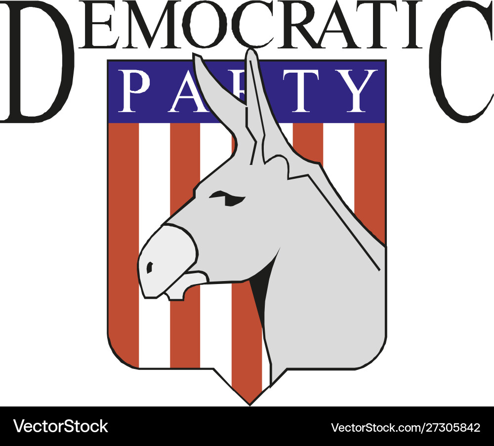 Democratic party donkey symbol Royalty Free Vector Image