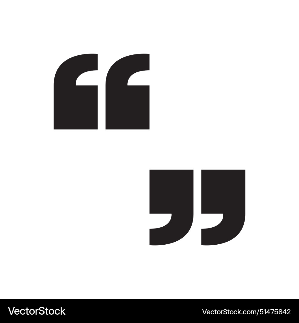 Double quotation icon simple Royalty Free Vector Image