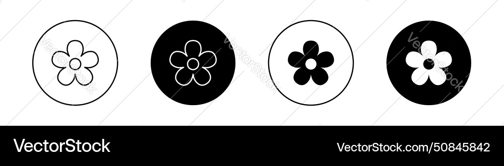 Flowers icon set floral symbol spring bloom Vector Image