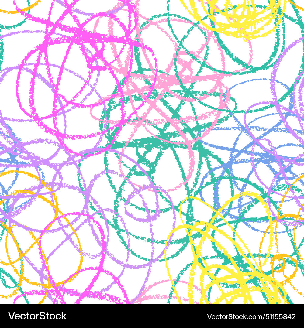Hand drawn crayon line seamless pattern doodle Vector Image