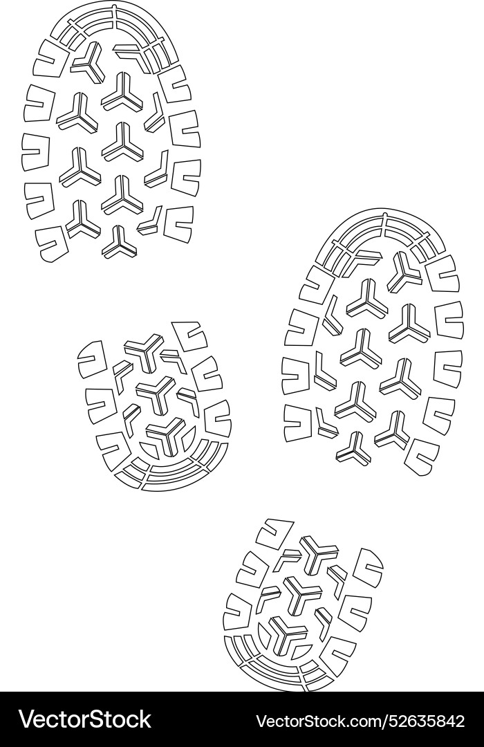 Hiking boot prints - adventure awaits Royalty Free Vector