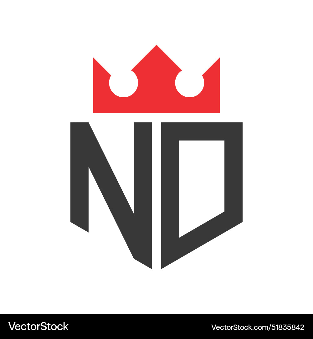 Letter nd crown logo Royalty Free Vector Image
