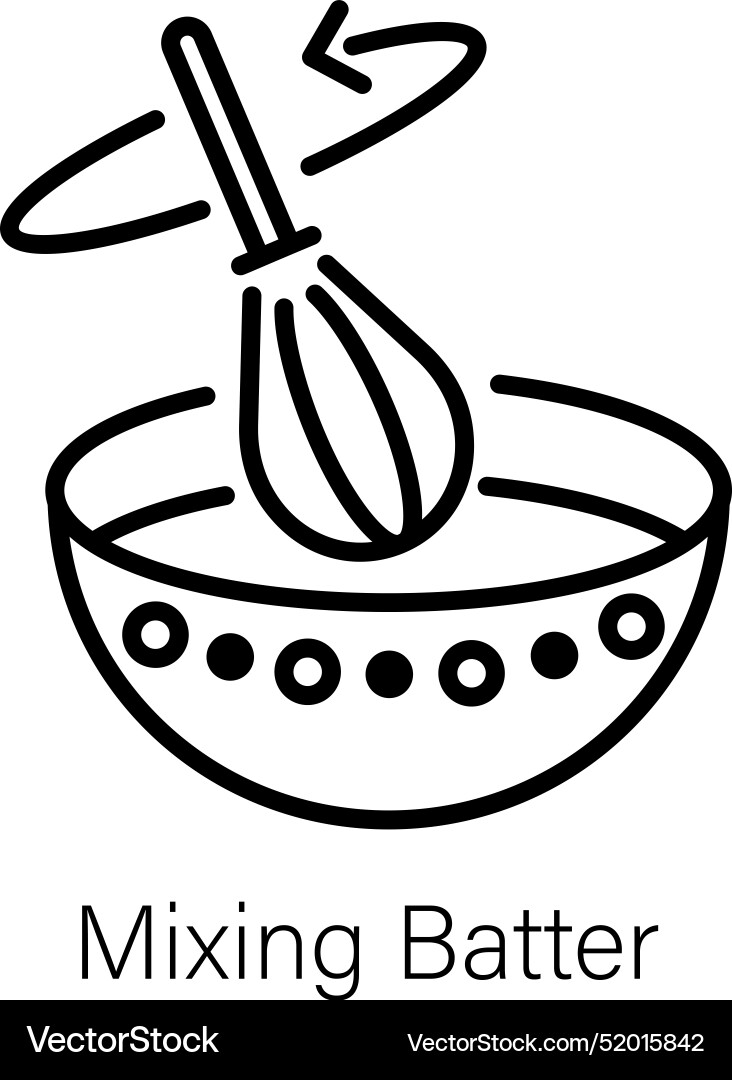 Mixing batter Royalty Free Vector Image - VectorStock