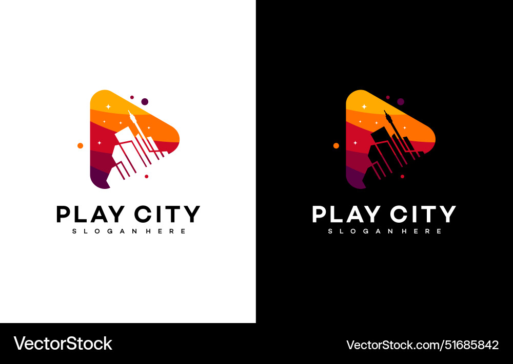 Play city logo symbol design Royalty Free Vector Image