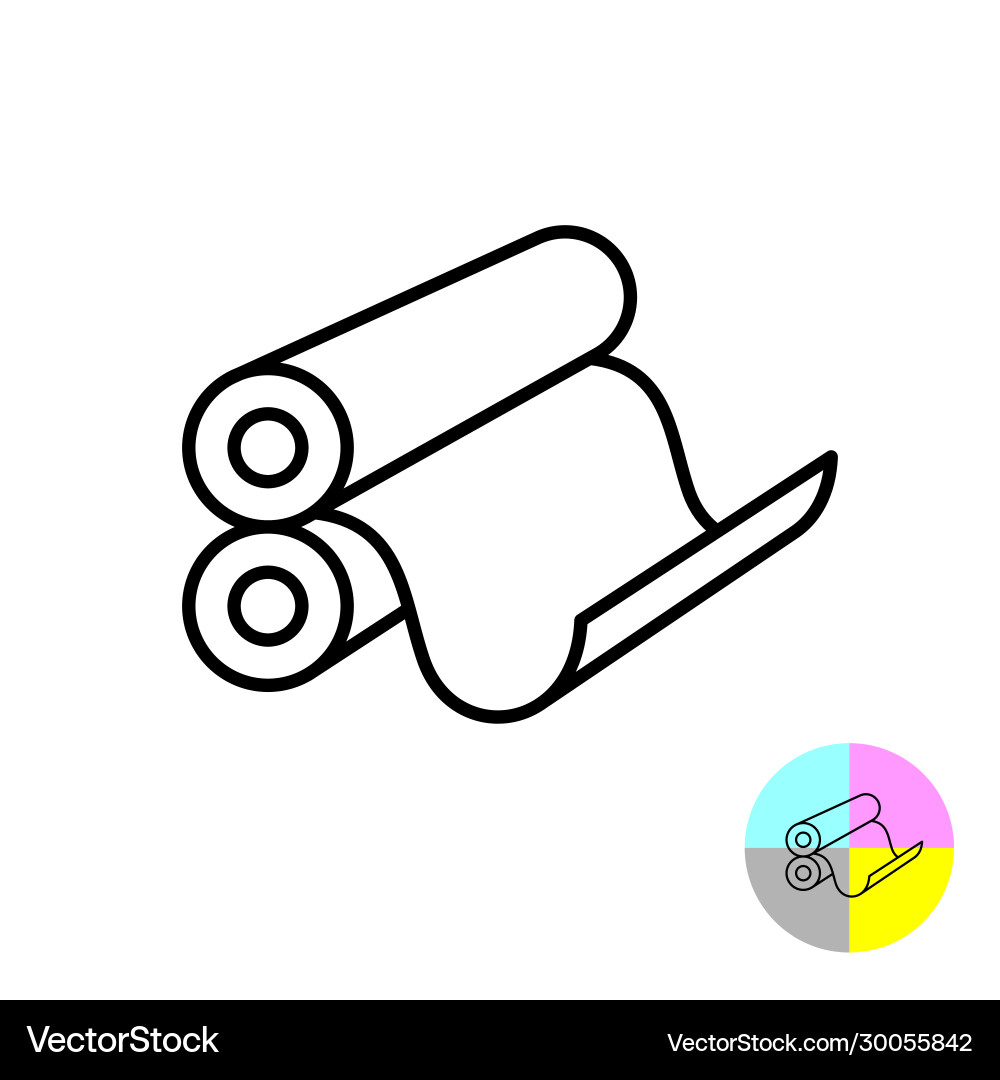 Printing Rollers & Paper Icon Royalty Free Vector Image