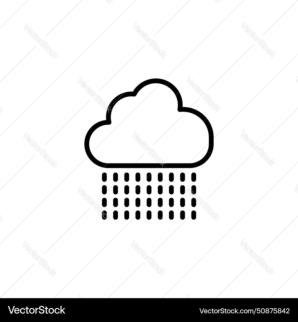 Rainy icon set weather cloud symbol rain Vector Image