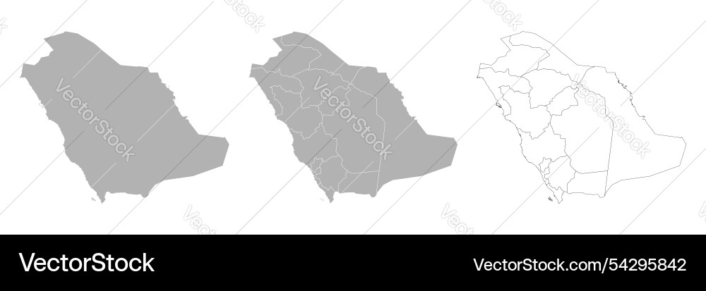 Set of saudi arabia maps with main map Royalty Free Vector