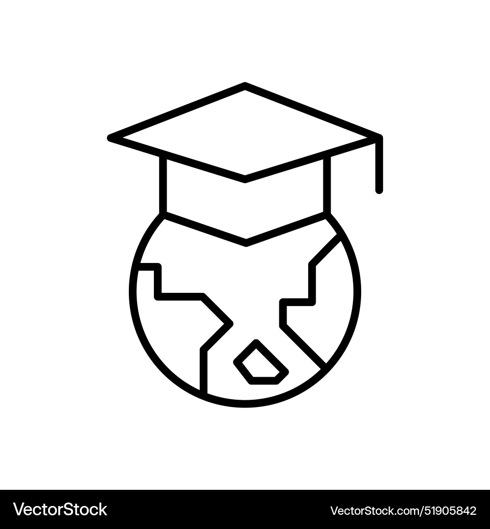Study abroad icon in thin line style graphic Vector Image