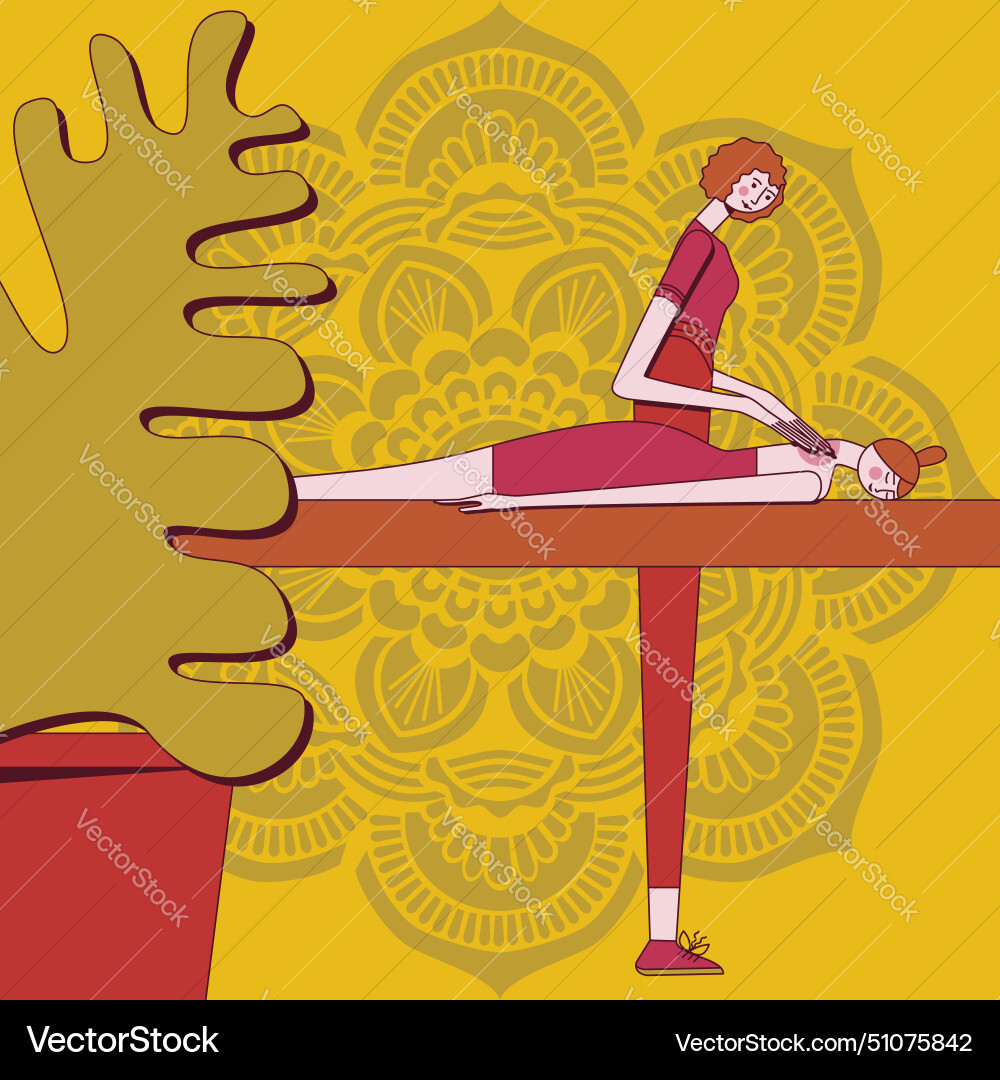 Trigger point massage therapy concept Royalty Free Vector