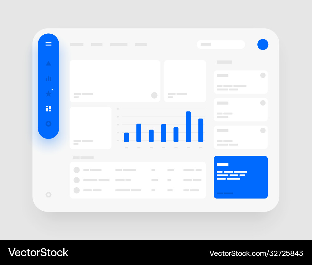 App sidebar menu concept wireframes screens Vector Image