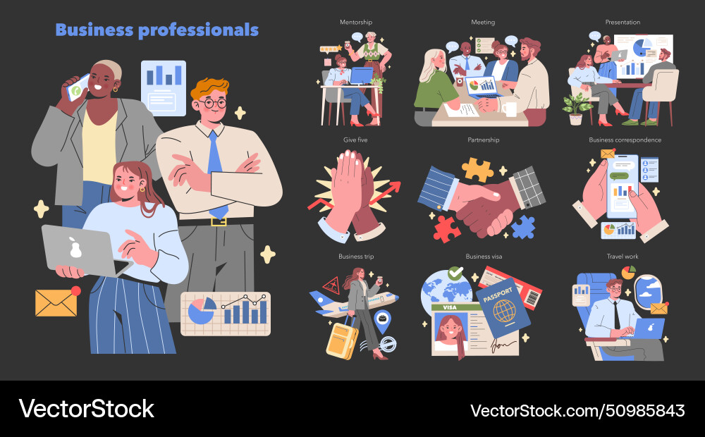Business professionals set Royalty Free Vector Image