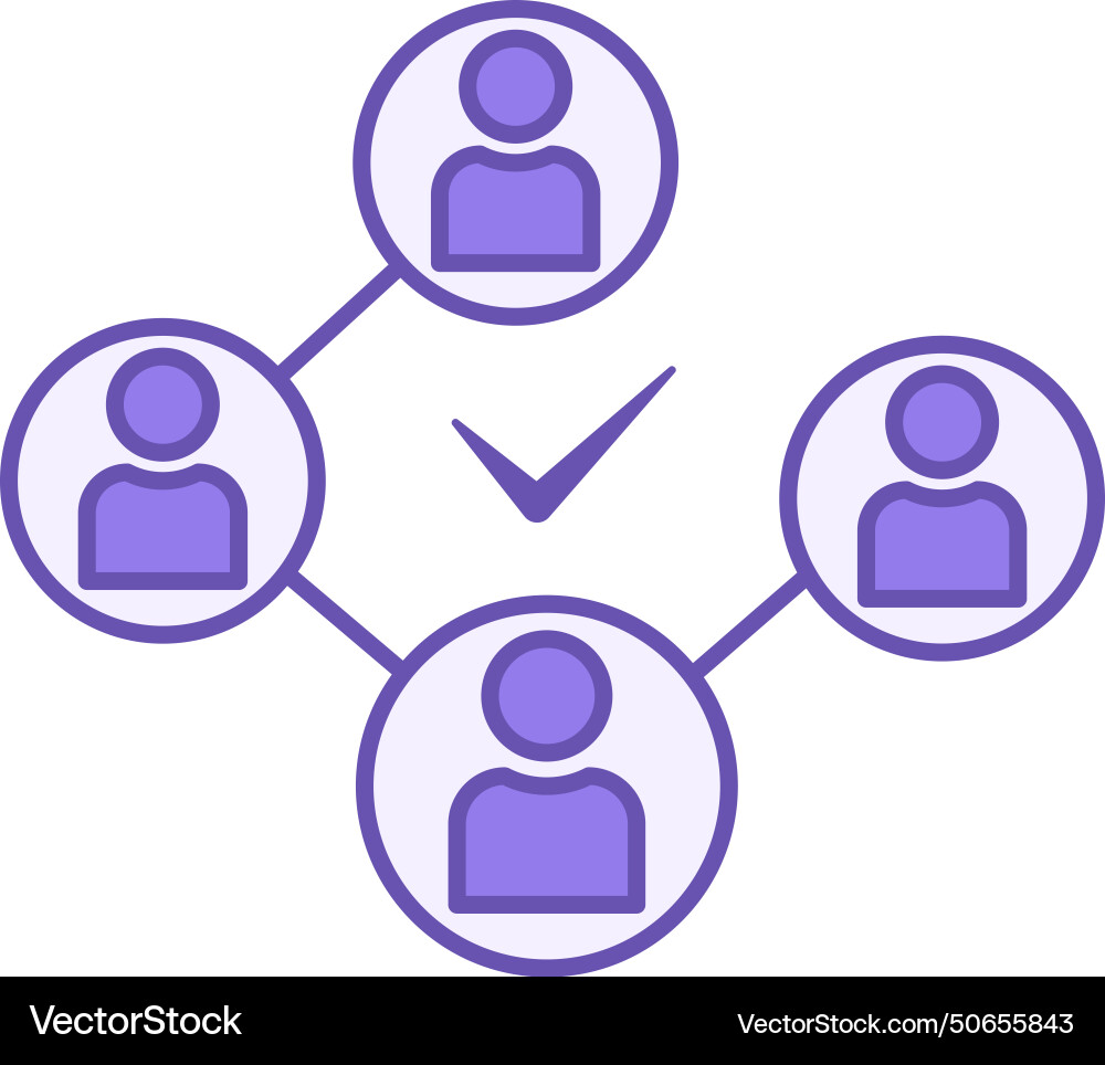 Colored icon connect people social network Vector Image