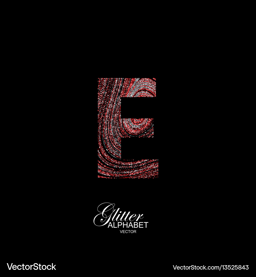 Curly textured letter e Royalty Free Vector Image
