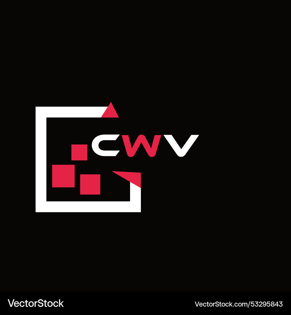 Cwv creative minimalist letter logo unique Vector Image