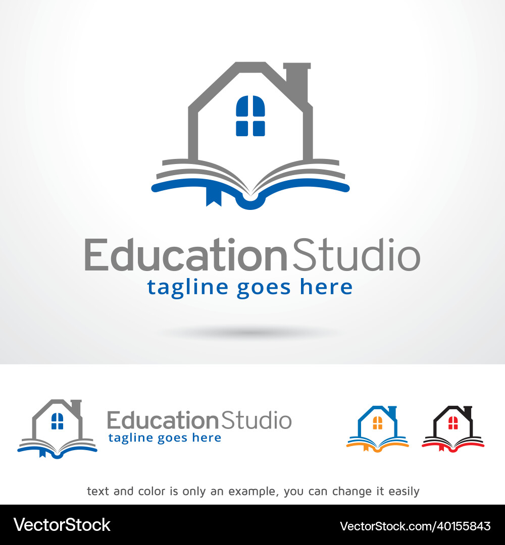 Education studio logo template Royalty Free Vector Image