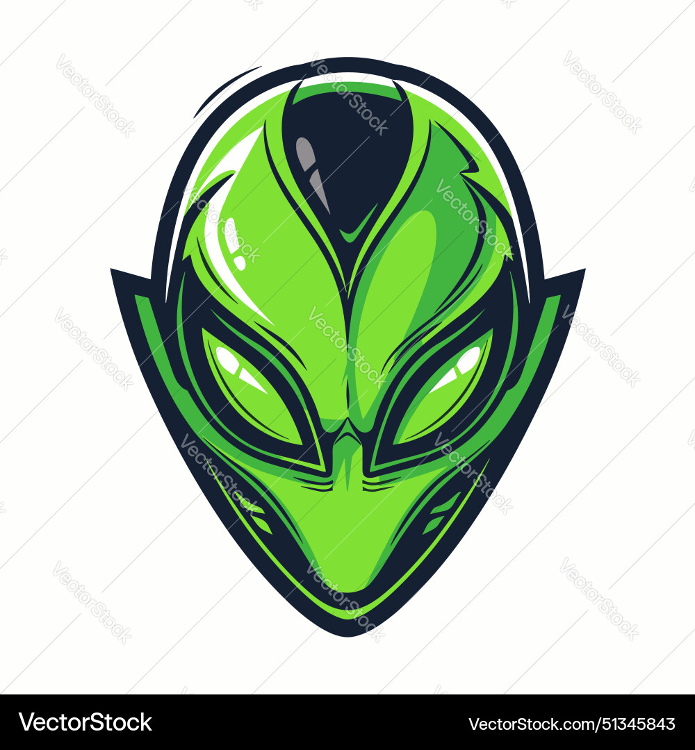 Esport logo alien icon sticker logotype Royalty Free Vector