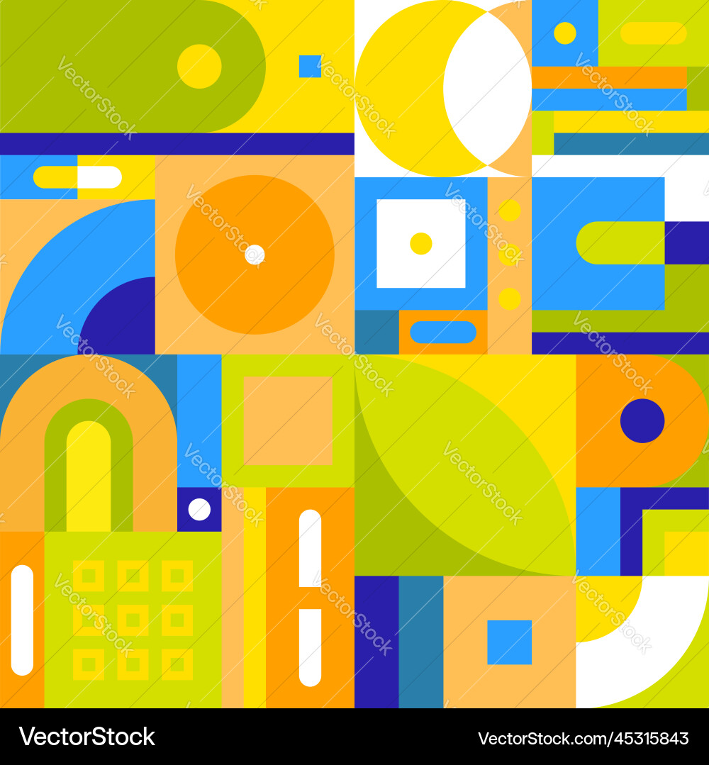 Geometric pattern bauhaus style mosaic Royalty Free Vector