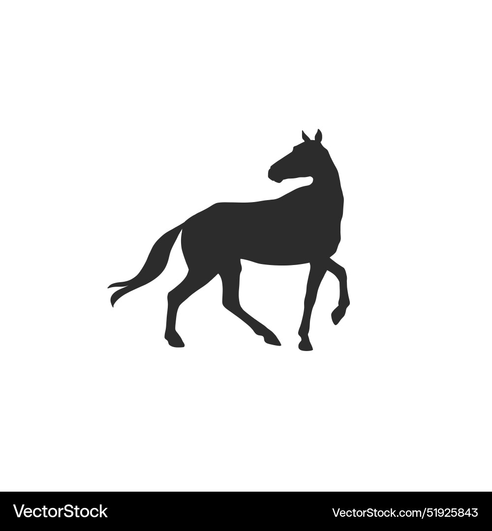 Hand drawn abstract horse logo silhouette Vector Image