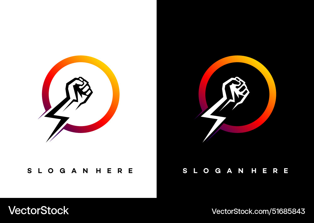 Hand energy logo symbol design Royalty Free Vector Image