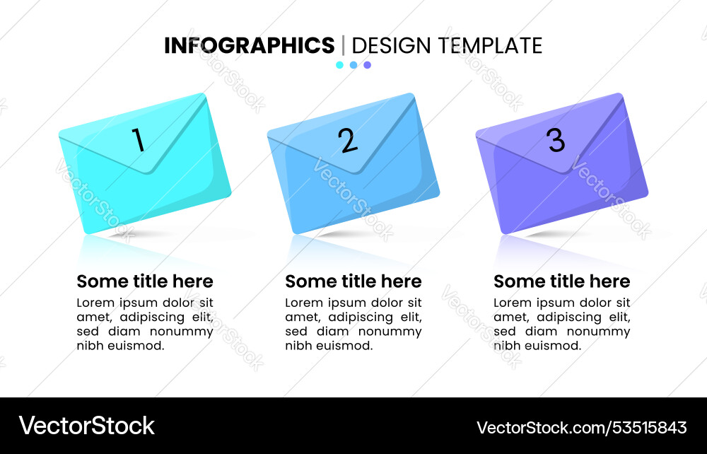 Infographic template 3 envelopes with numbers Vector Image