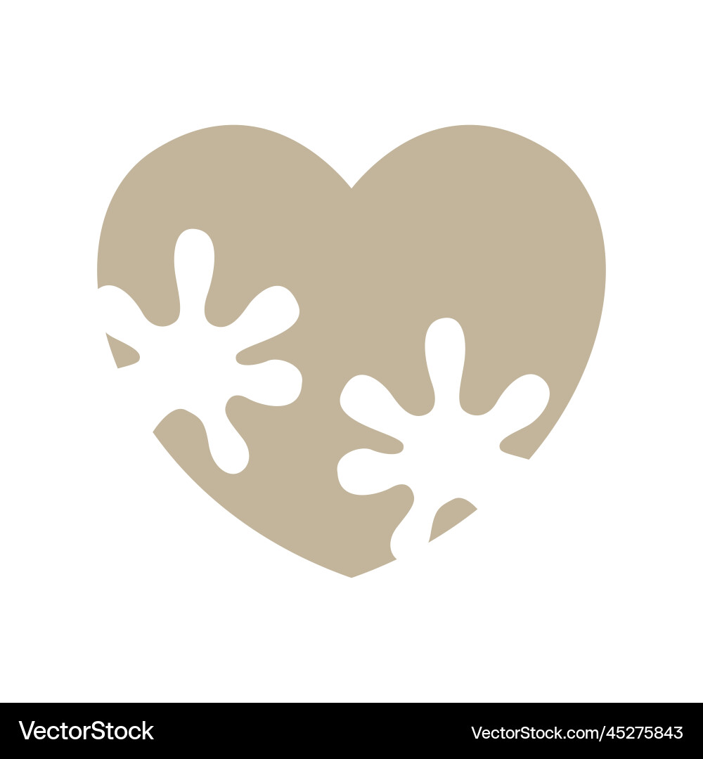 Lizard foot love icon logo Royalty Free Vector Image