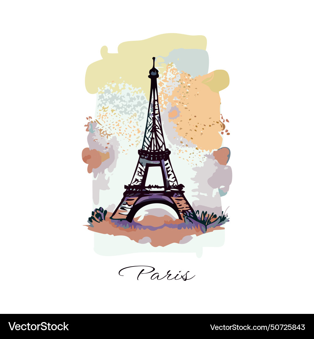 Paris eiffel tower france Royalty Free Vector Image