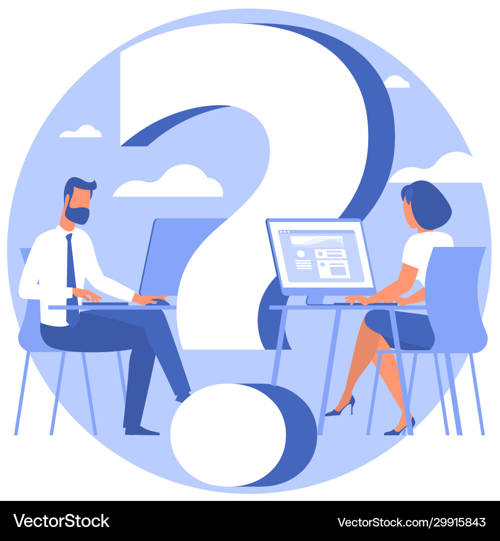 Question mark looking for solution Royalty Free Vector Image